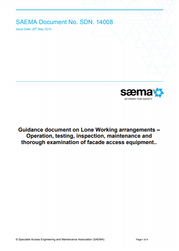 SAEMA | Recommended Suspended Access Systems Guidance